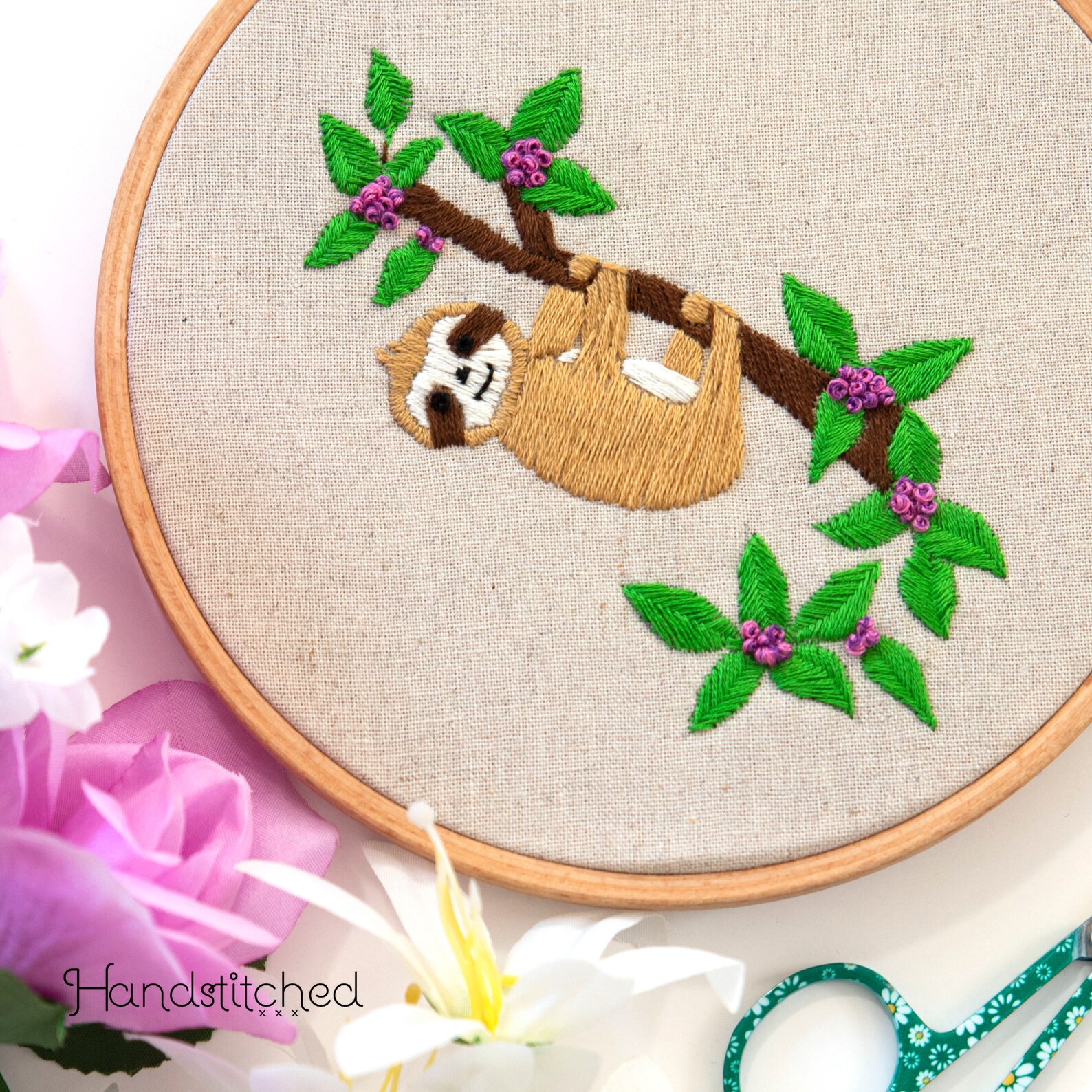 Sloth DIY Embroidery Beginner Embroidery Hoop Art DIY | Etsy