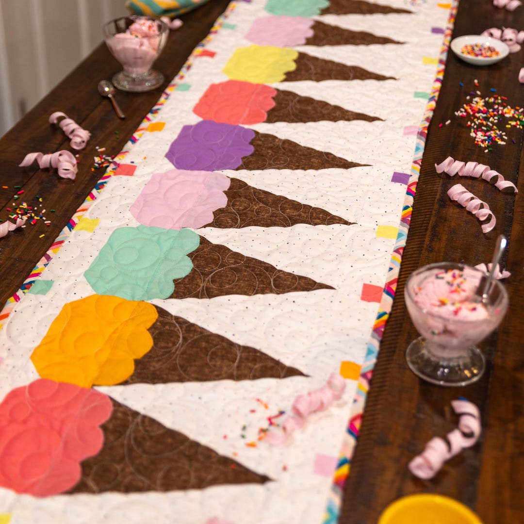 Ice Cream Cone Quilted Table Runner Precut Kit - Etsy