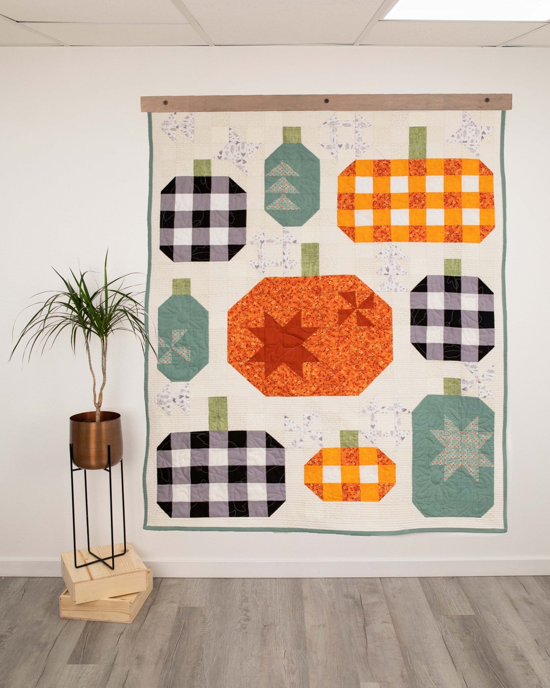 Pumpkin Patchwork Quilt Pattern - Wall Hanging and Twin Size Quilt ...