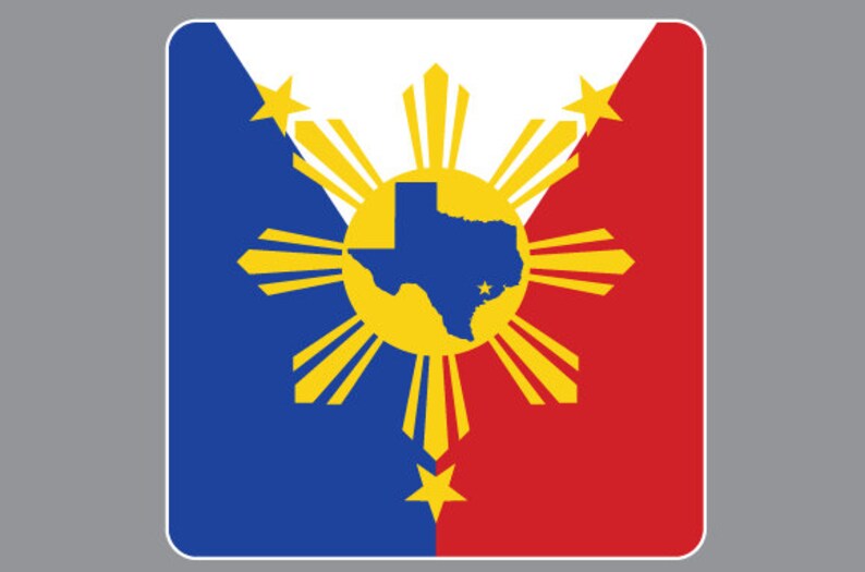 Texas Filipino Vinyl Sticker - Etsy