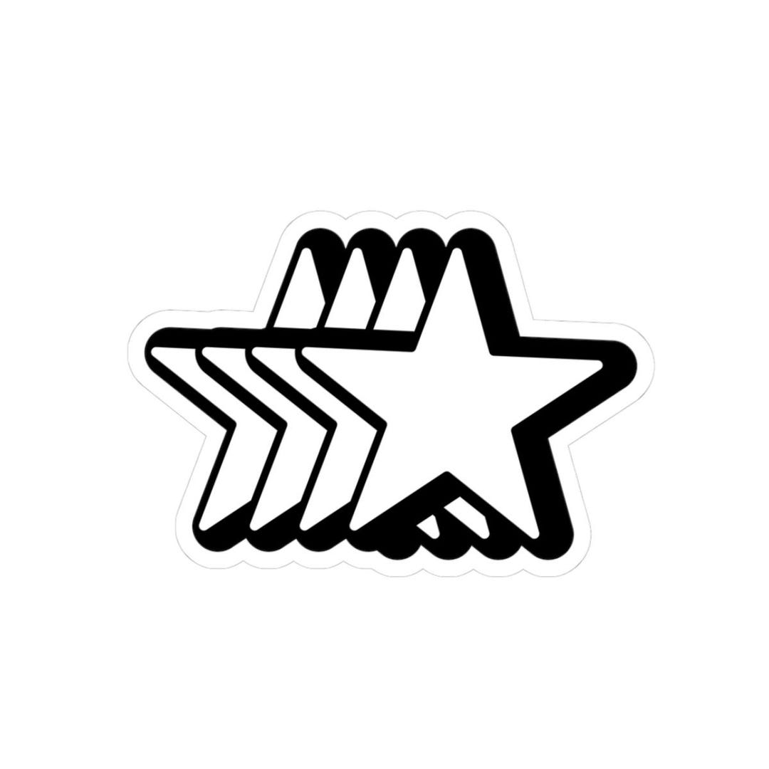 Star Kiss-cut Stickers, Y2K Vibe, Trippy Design, Bold Black Outline ...