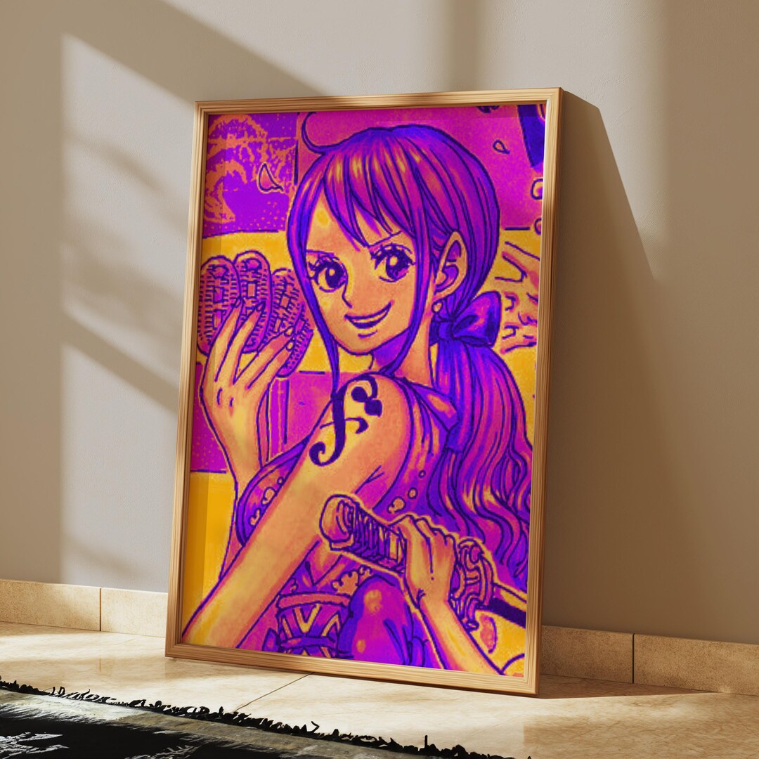 Anime One Piece Monochromatic Nami Wall Poster, Rolled Posters, Decor ...