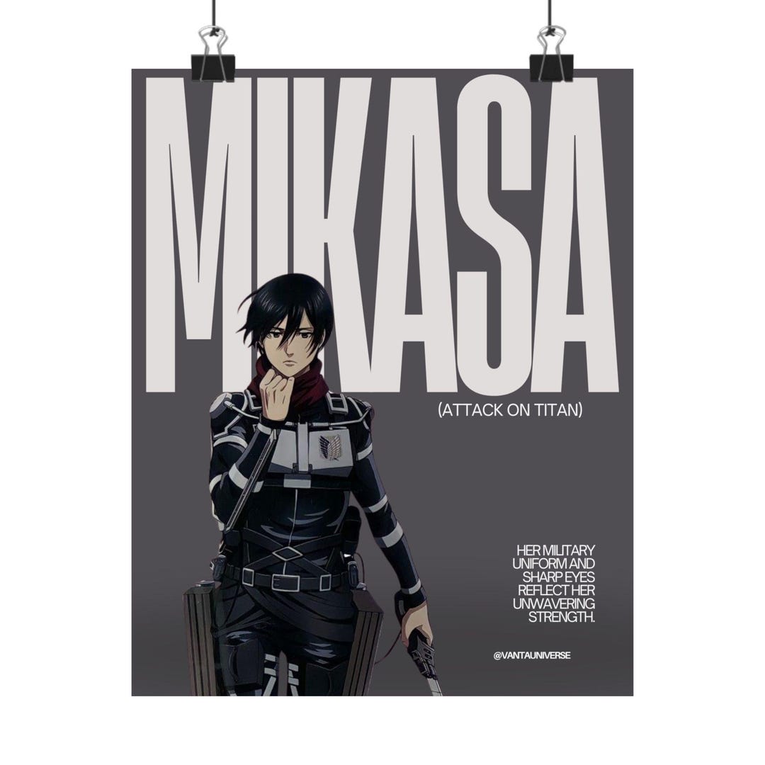 Mikasa Ackerman Poster | Attack on Titan Art Print, Anime Wall Decor ...