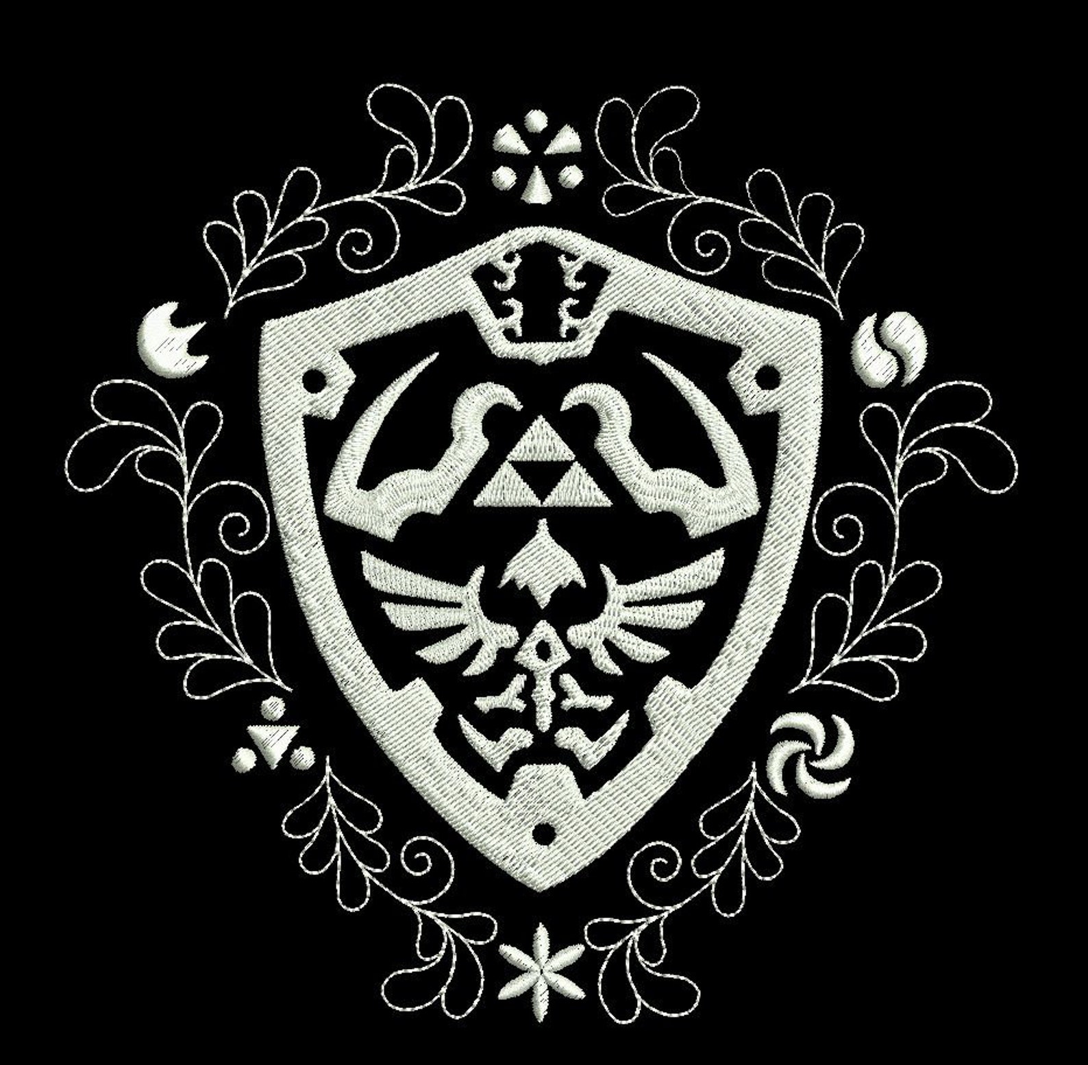 Zelda Machine Embroidery Design - Embellished Hylian Shield 6x6 - Etsy