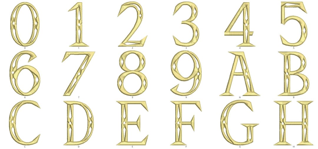 Legend of Zelda Triforce Alphabet in Three Sizes JEF Format - Etsy