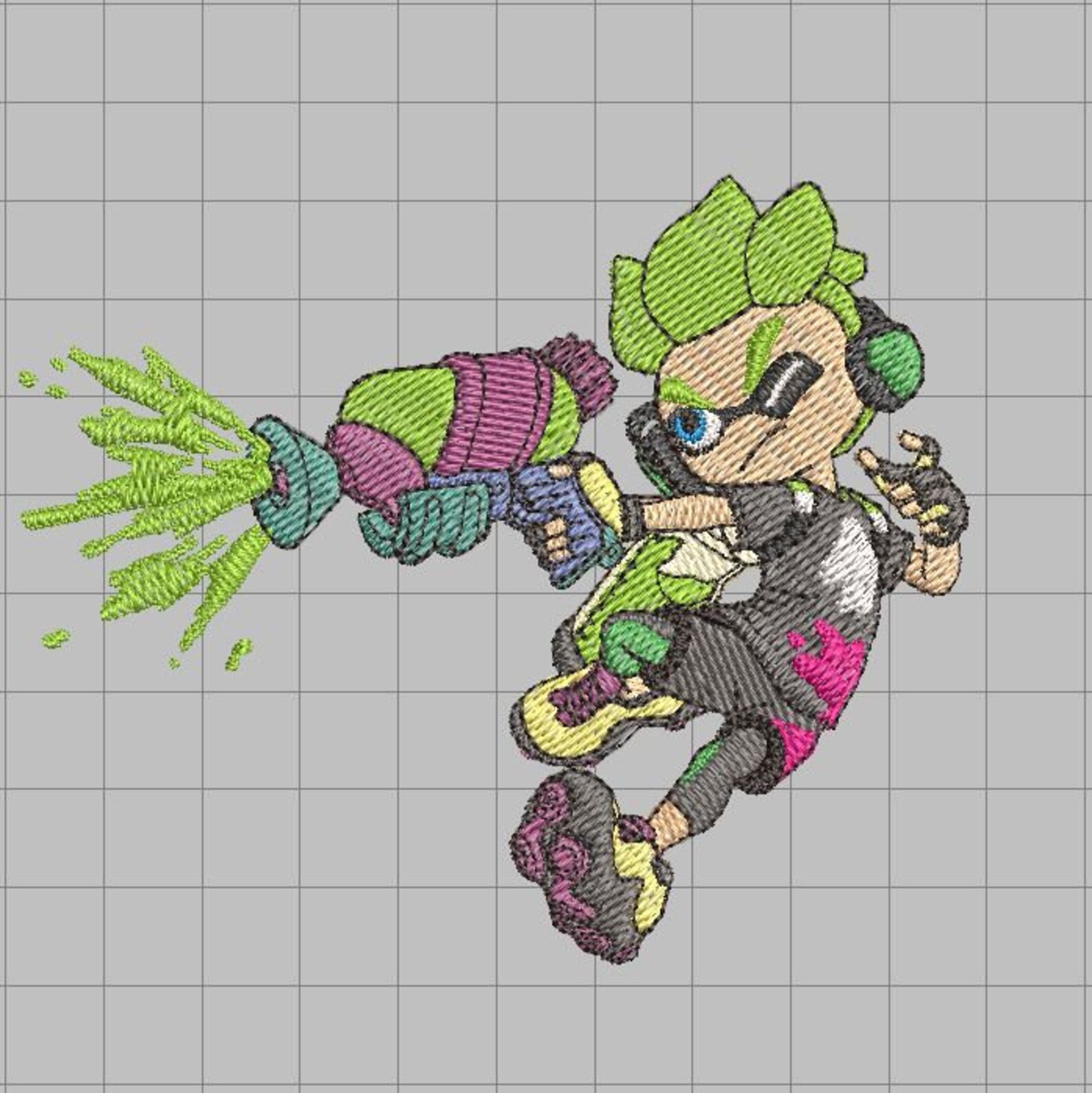 Splatoon Kid Machine Embroidery Design 4x4 - Etsy