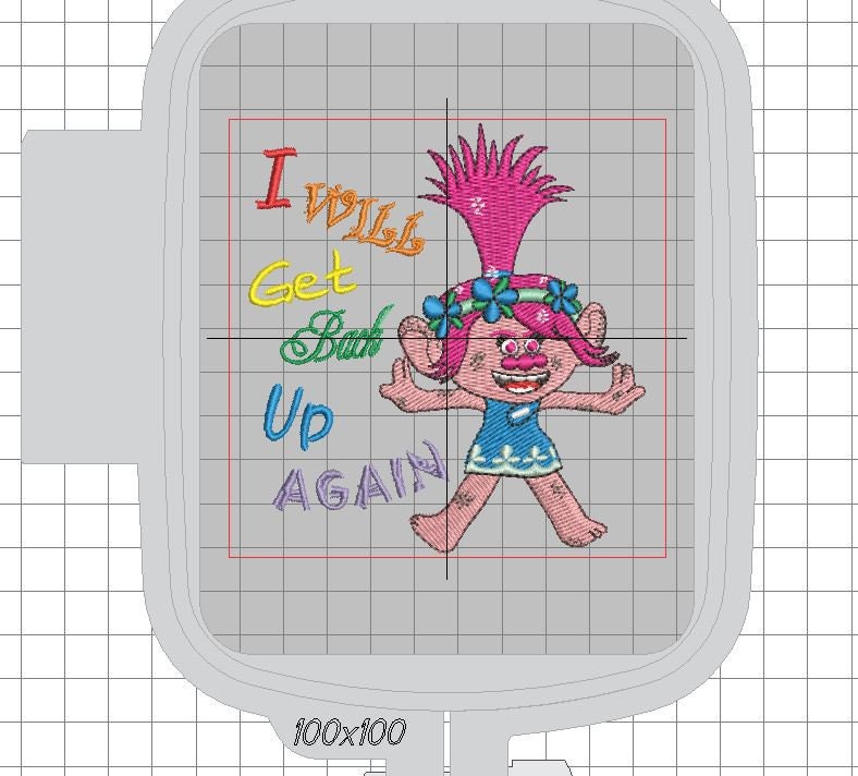 Trolls Machine Embroidery Design Princess Poppy 4x4 - Etsy