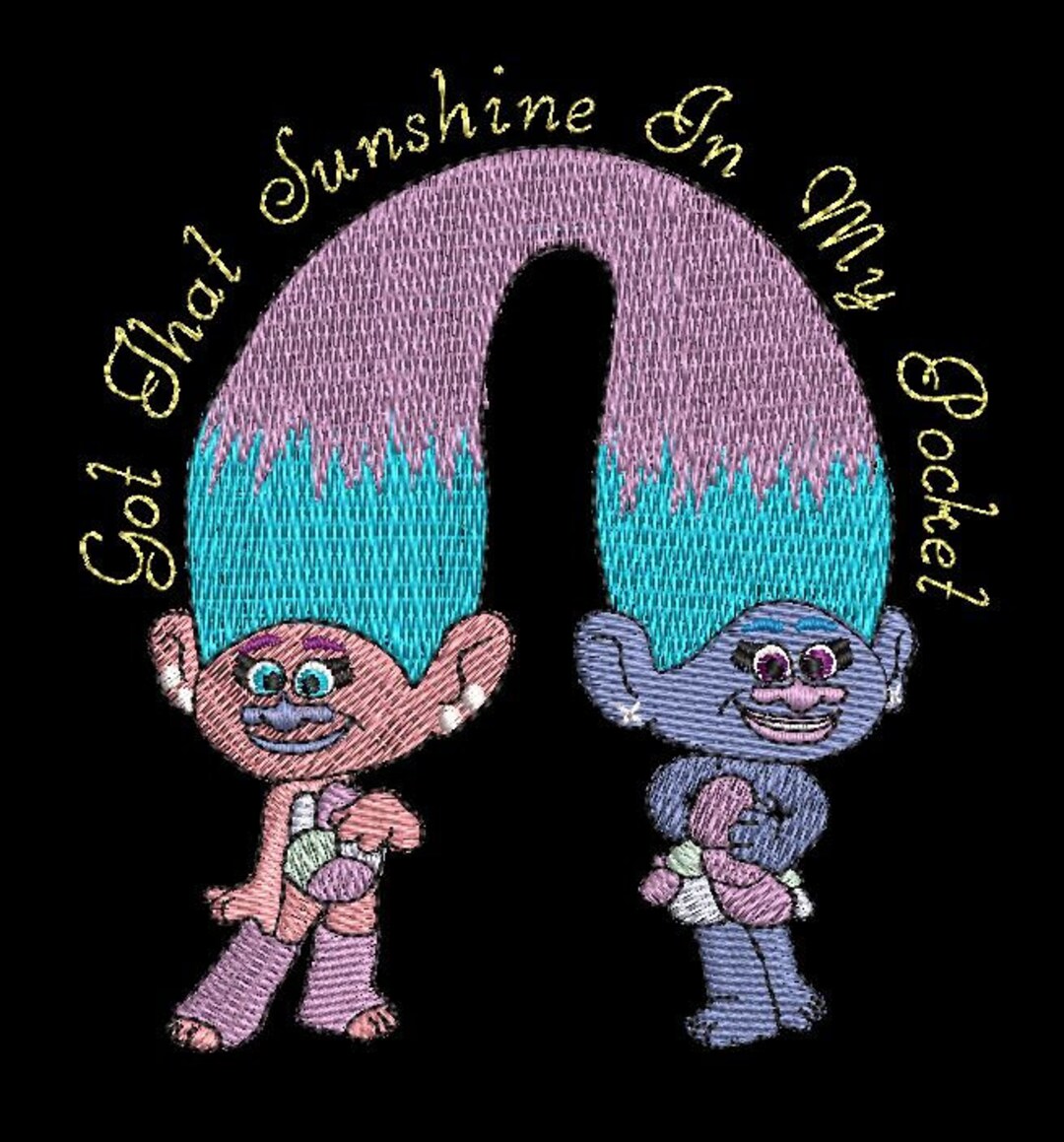 Trolls Machine Embroidery Design - Twins 4x4 - Etsy