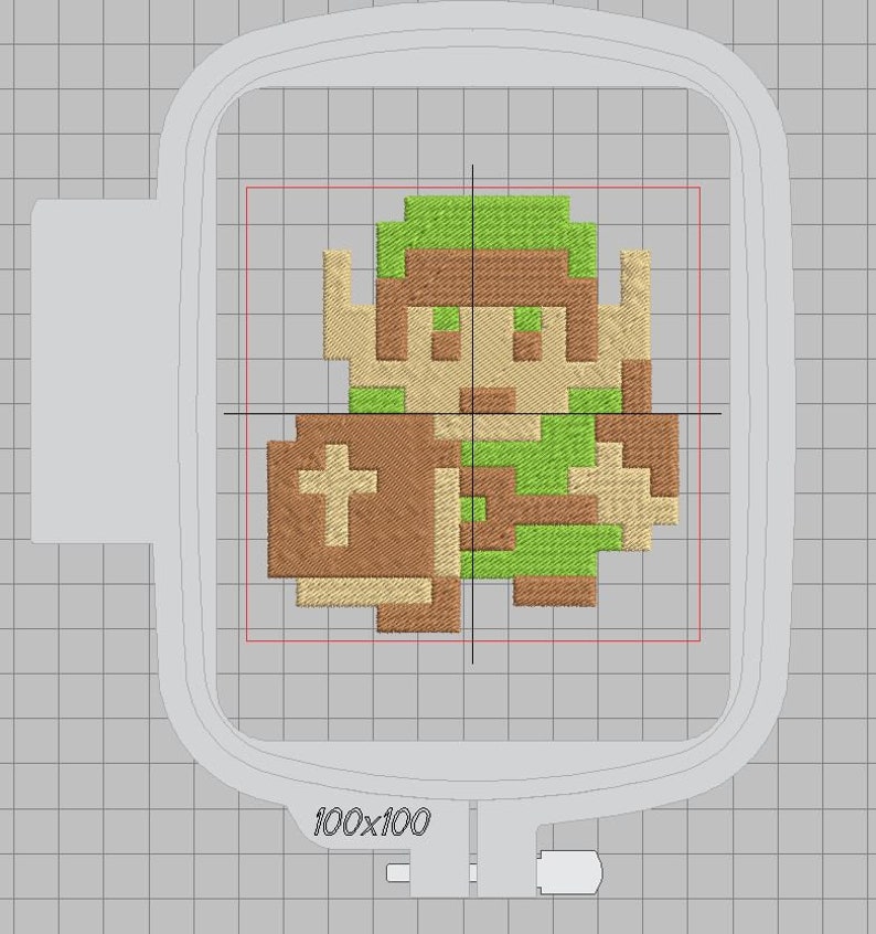 Zelda Machine Embroidery Design Retro Link 4x4 - Etsy