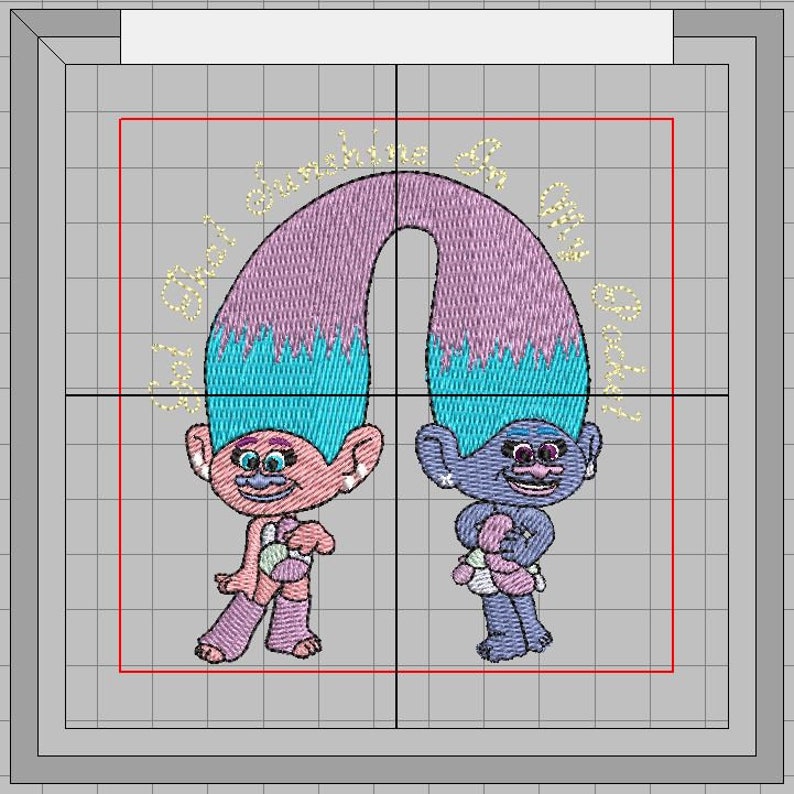Trolls Machine Embroidery Design - Twins 4x4 - Etsy