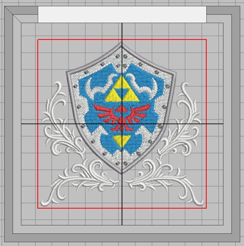 Zelda Machine Embroidery Design Embellished Hylian Shield - Etsy