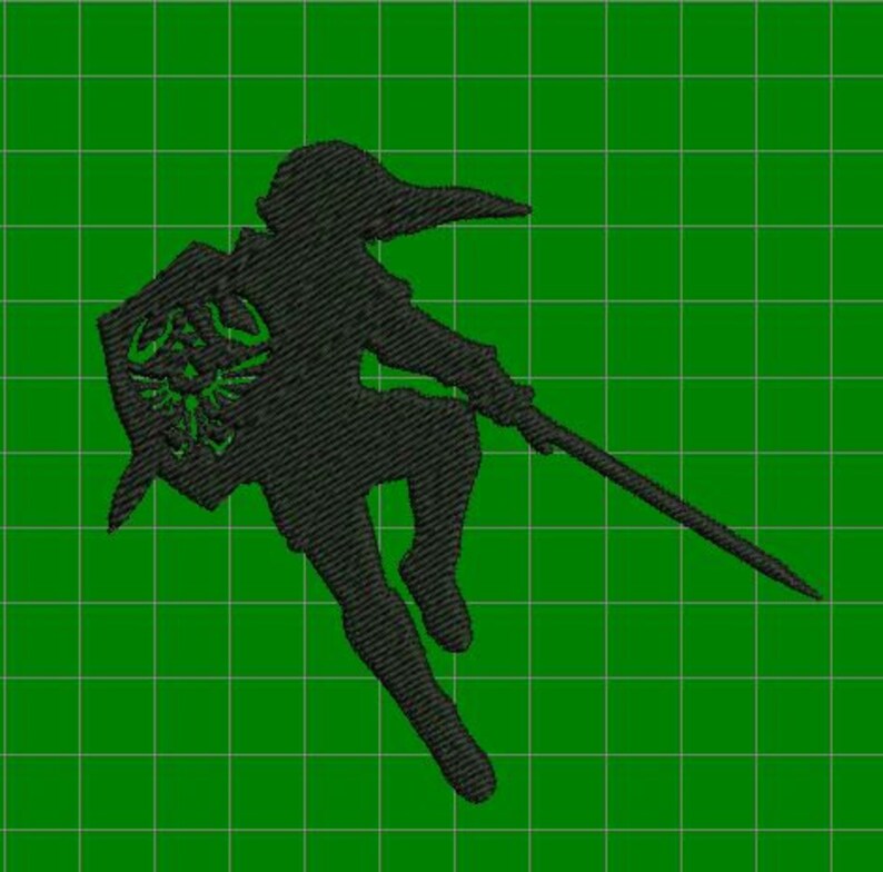 Zelda Machine Embroidery Design - Link Silhouette 4x4 - Etsy