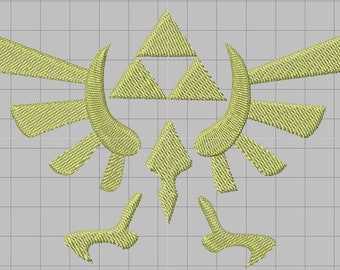 Zelda Machine Embroidery Design Embellished Royal Crest 5x4 | Etsy