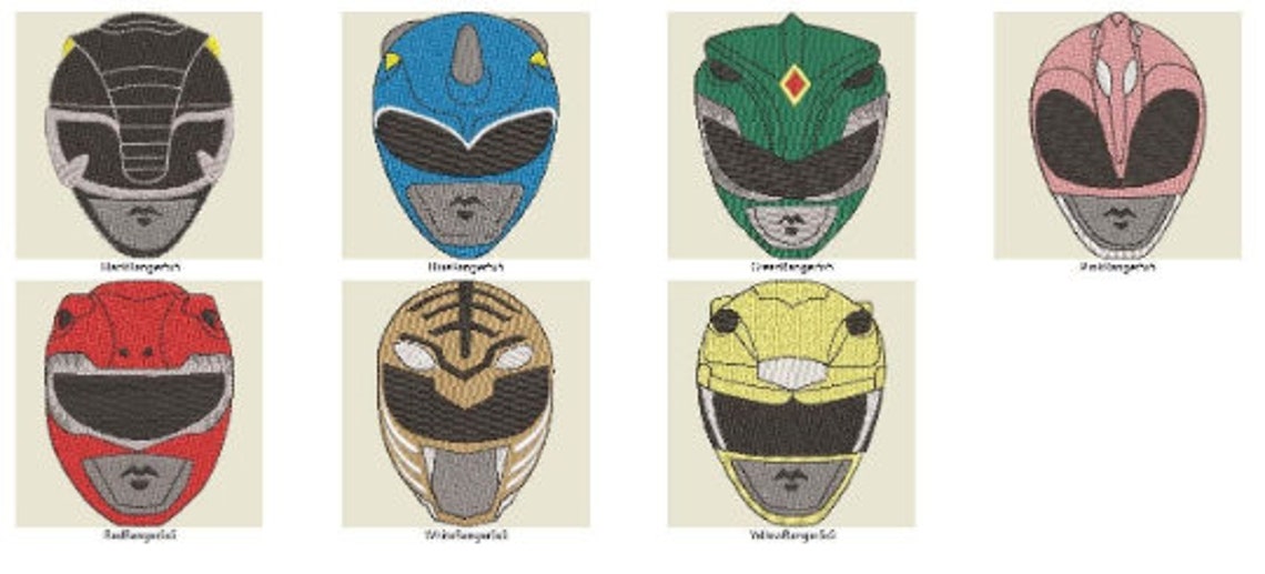 Power Rangers Embroidery Designs 4x4 and 5x5 PES Format | Etsy