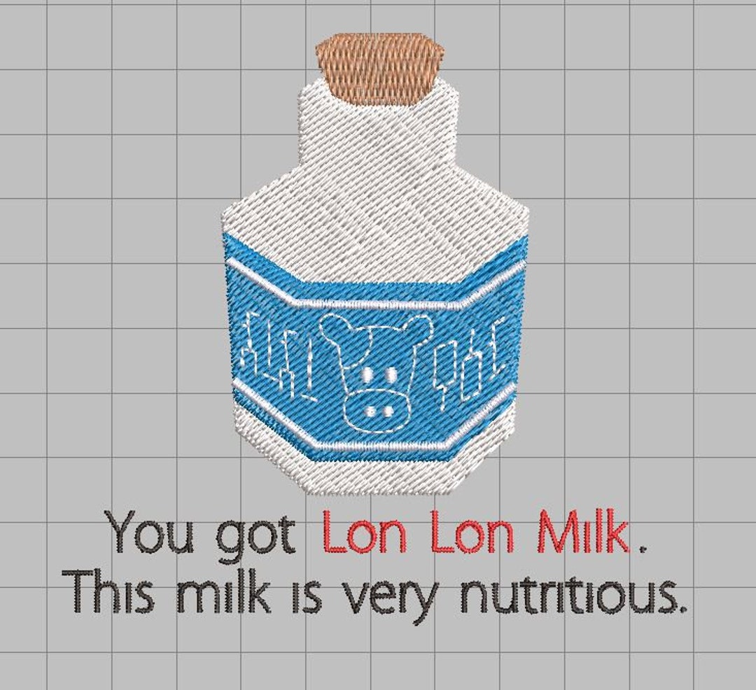 Zelda Machine Embroidery Design - Lon Lon Milk 4x4 - Etsy