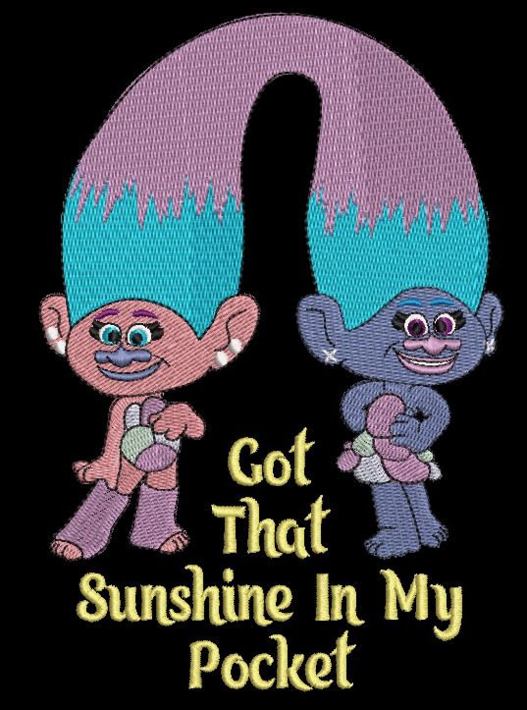 Trolls Machine Embroidery Design - Twins 5x7 - Etsy
