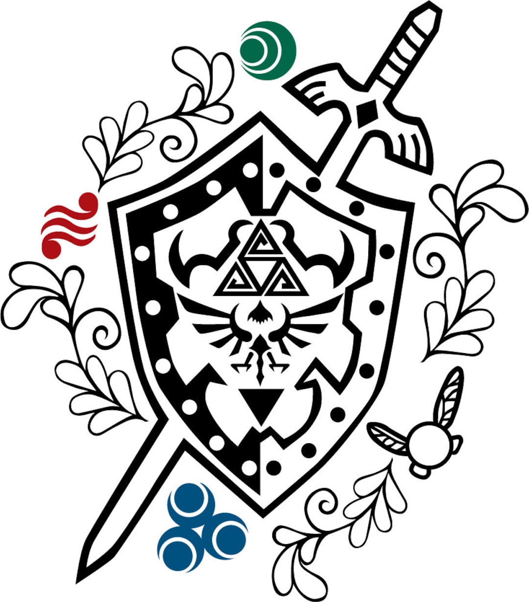 SVG File Zelda Inspired Embellished Shield and Master Sword - Etsy