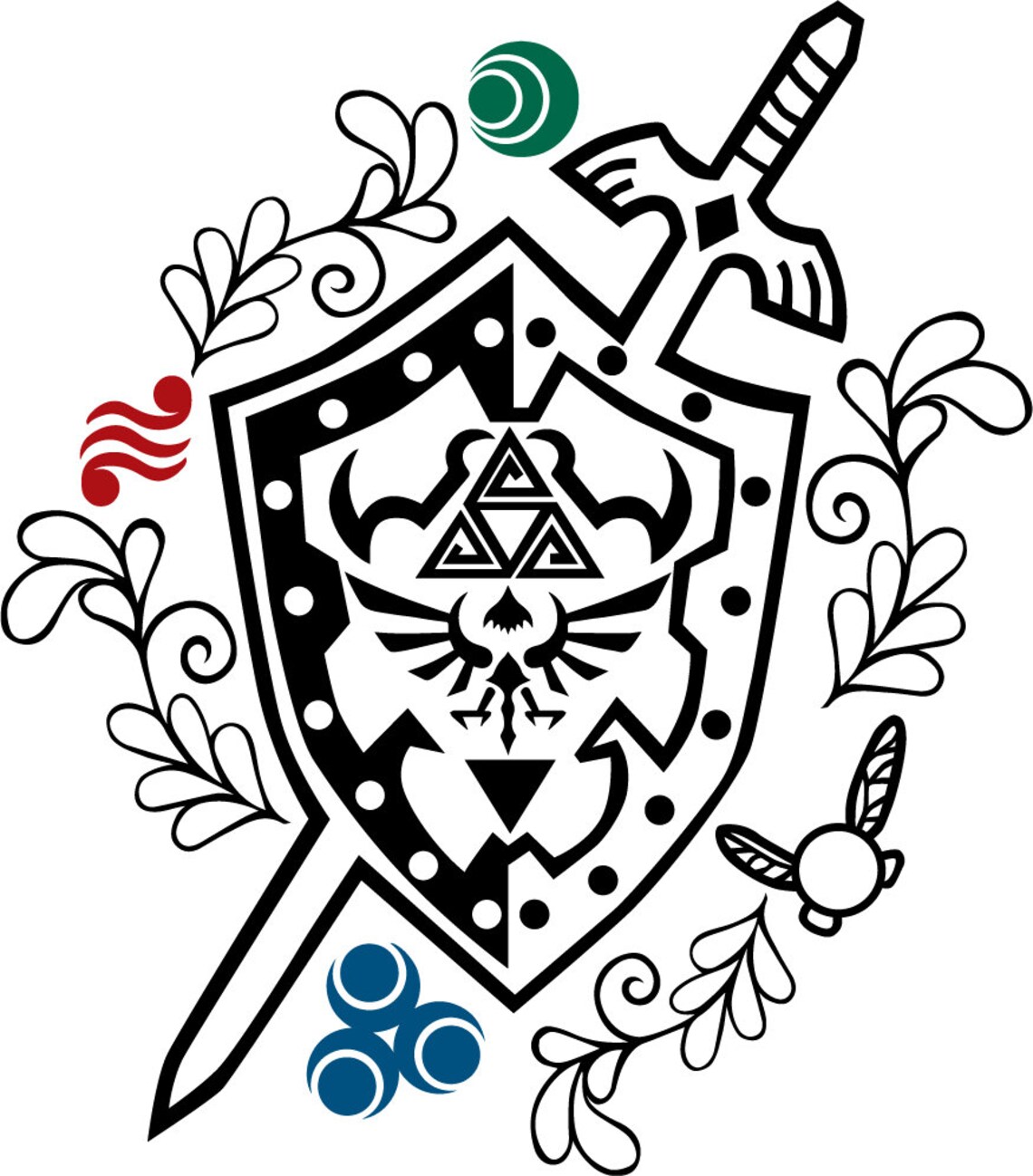 SVG File Zelda Inspired Embellished Shield and Master Sword - Etsy