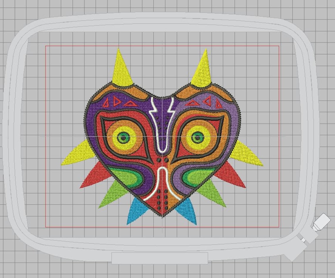 Zelda Machine Embroidery Design Majora's Mask 6x7 | Etsy
