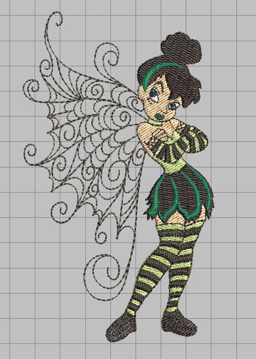 Punk Princess Machine Embroidery Design - Tinkerbell 3x6 - Etsy