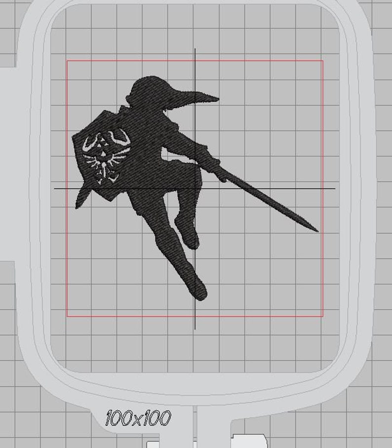 Zelda Machine Embroidery Design Link Silhouette 4x4 - Etsy