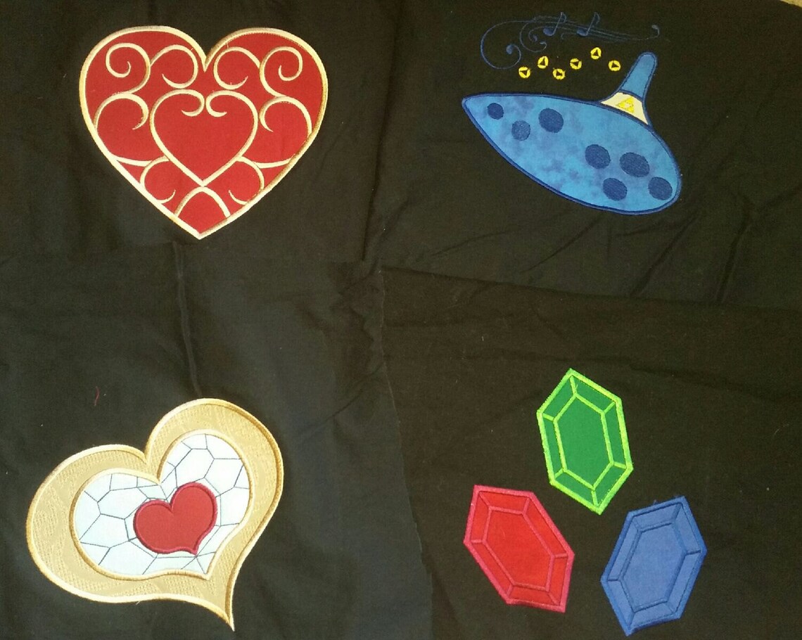 Zelda Machine Embroidery Applique Design - Heart Container 8x8 - Etsy