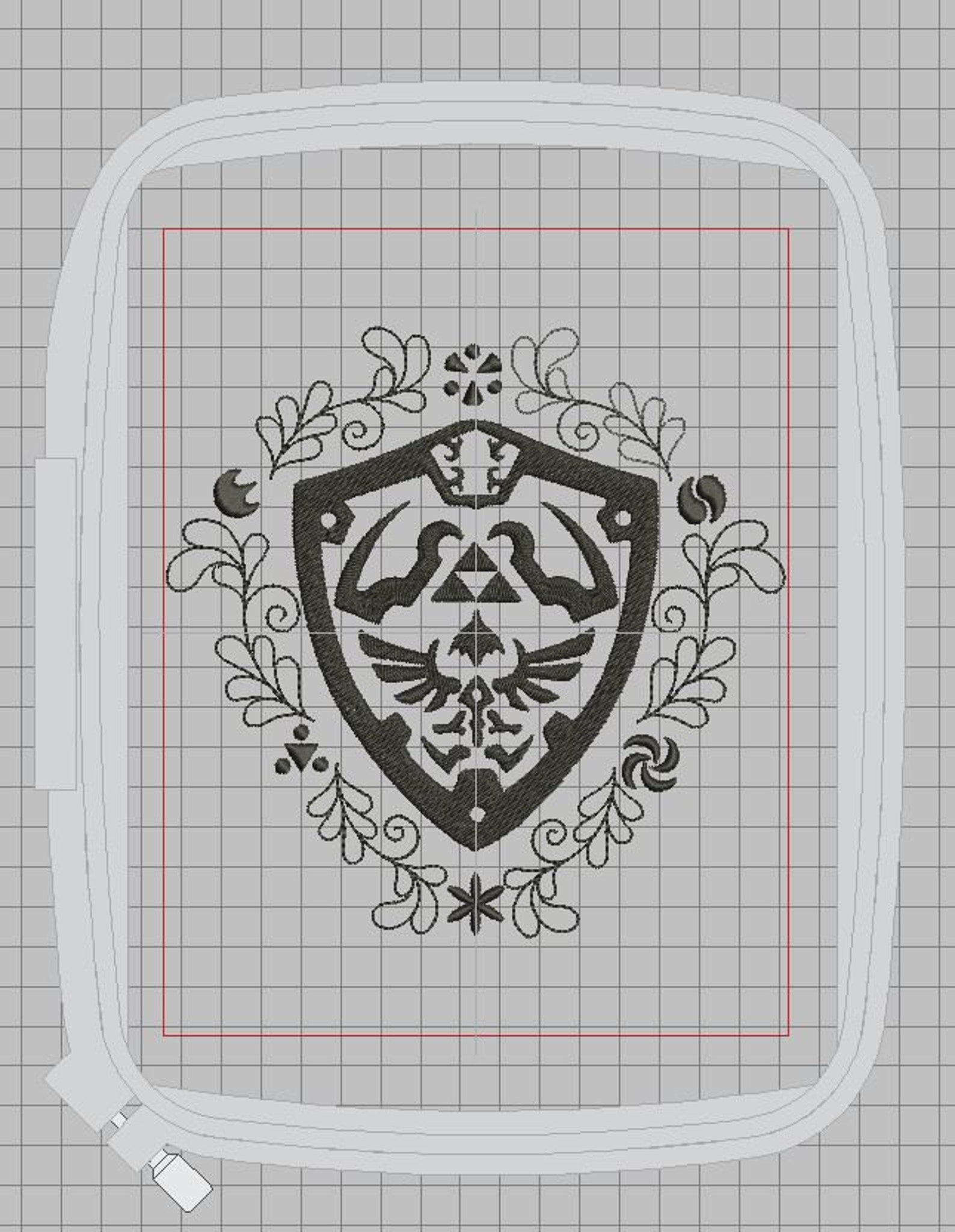 Zelda Machine Embroidery Design Embellished Hylian Shield | Etsy