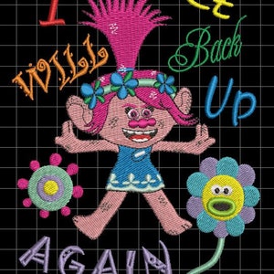 Trolls Machine Embroidery Design - Princess Poppy 5x7 - Etsy