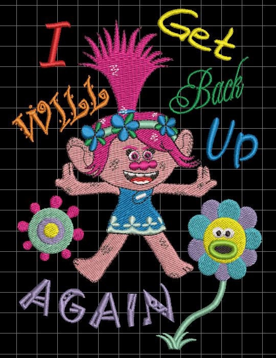 Trolls Machine Embroidery Design - Princess Poppy 5x7 - Etsy