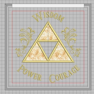 Zelda Machine Embroidery Applique Design - Embellished Triforce 8x8 - Etsy