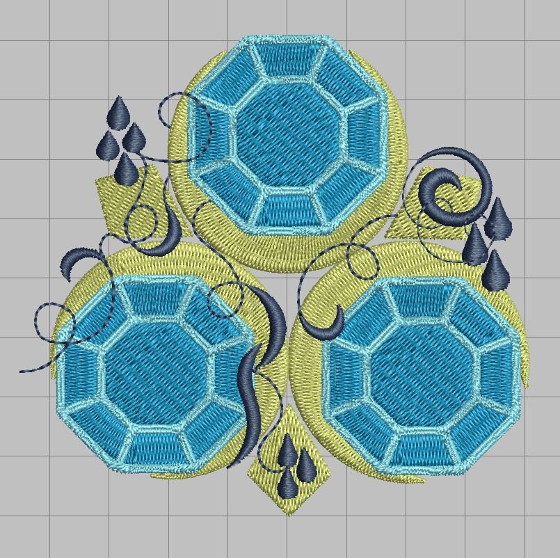 Zelda Machine Embroidery Design - Ocarina Zora Sapphire Embellished 4x4 ...