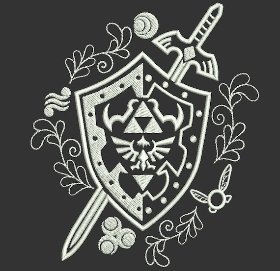Zelda Machine Embroidery Design Hylian Shield With Master | Etsy