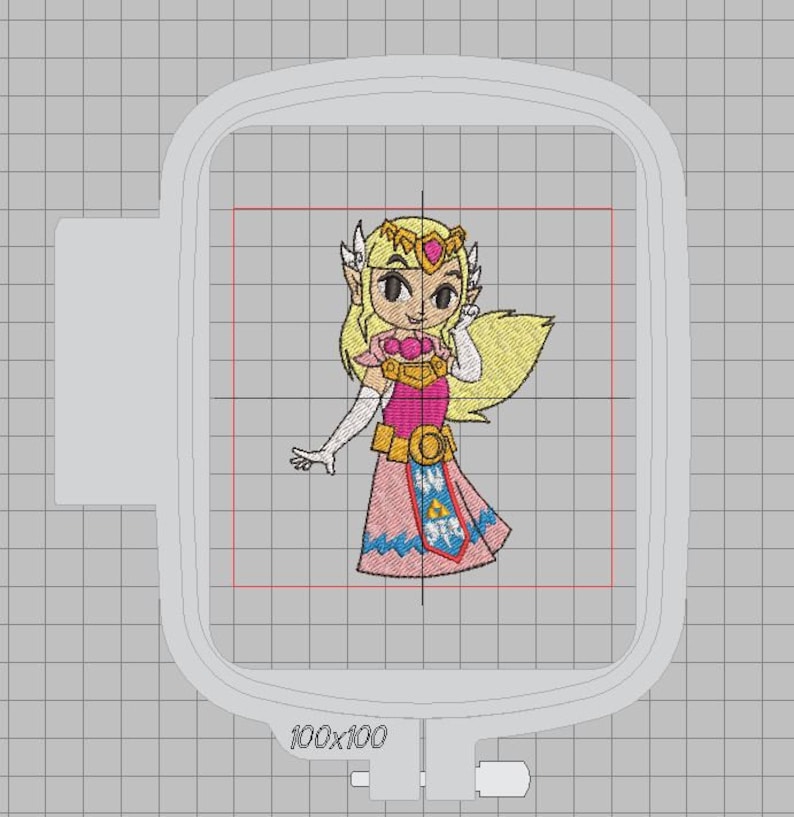 Zelda Machine Embroidery Design Toon Zelda 4x4 - Etsy