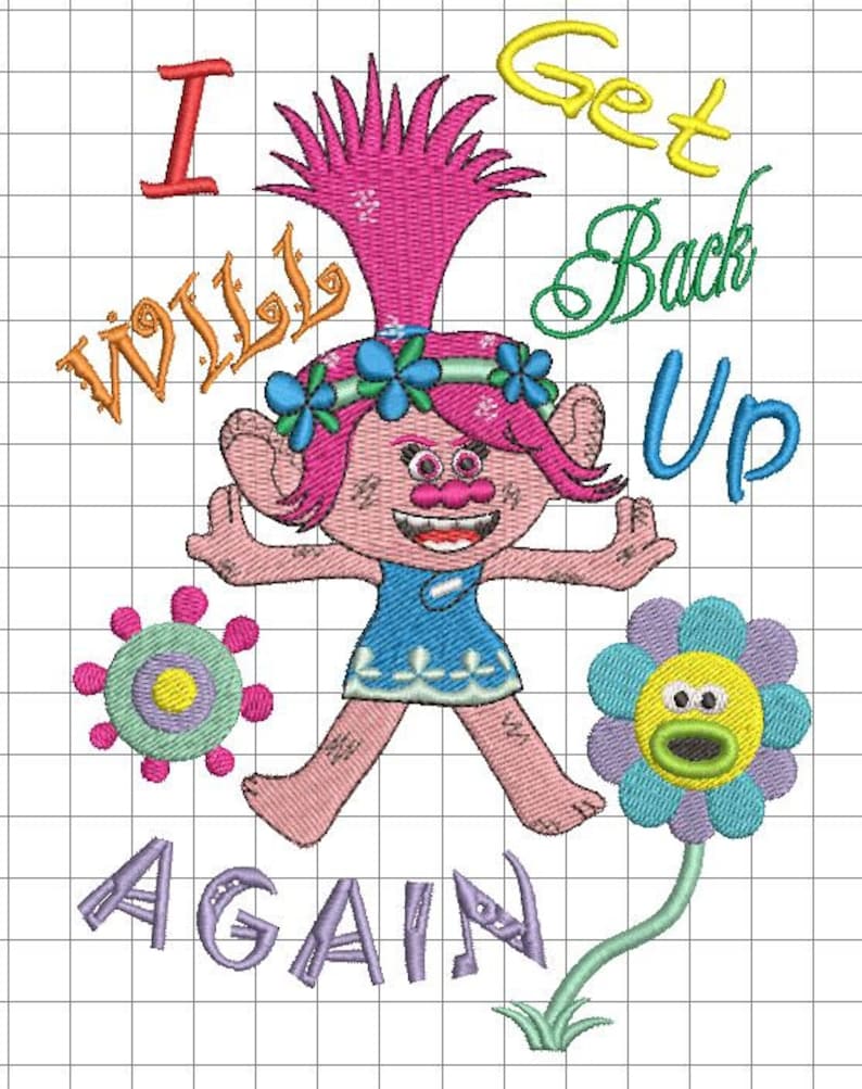 Trolls Machine Embroidery Design Princess Poppy 5x7 - Etsy
