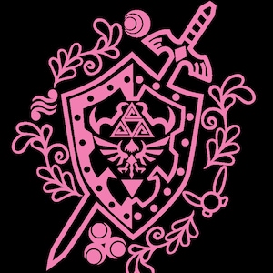 SVG File Zelda Inspired Embellished Shield and Master Sword - Etsy