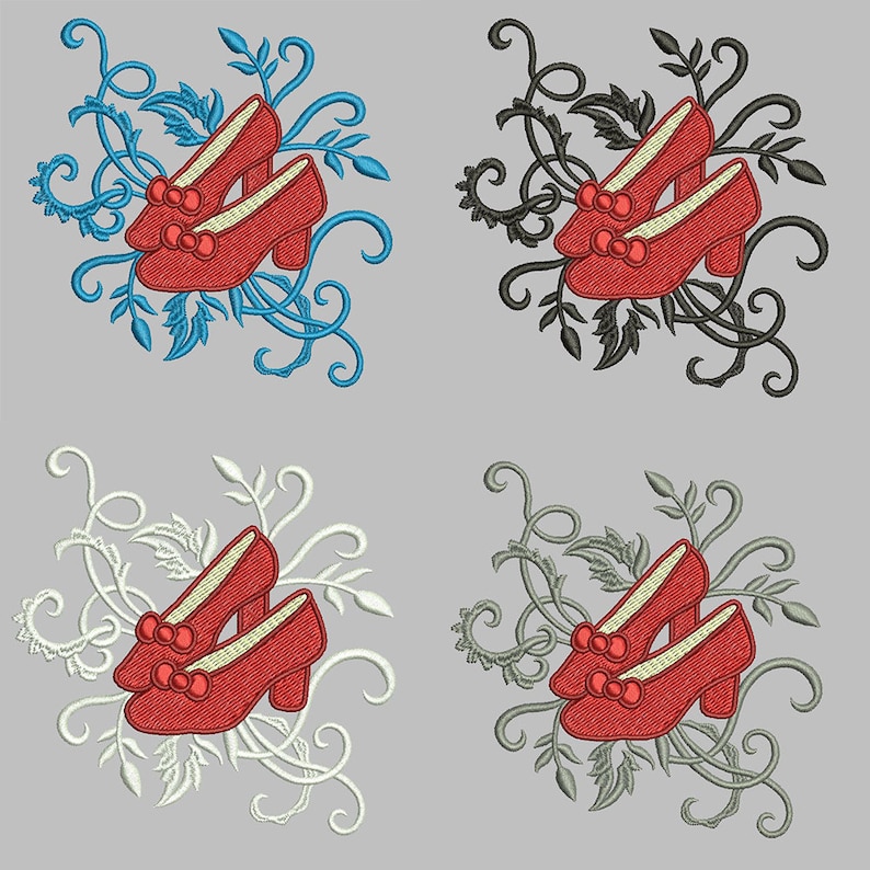 Wizard of Oz Machine Embroidery Design Ruby Slippers - Etsy