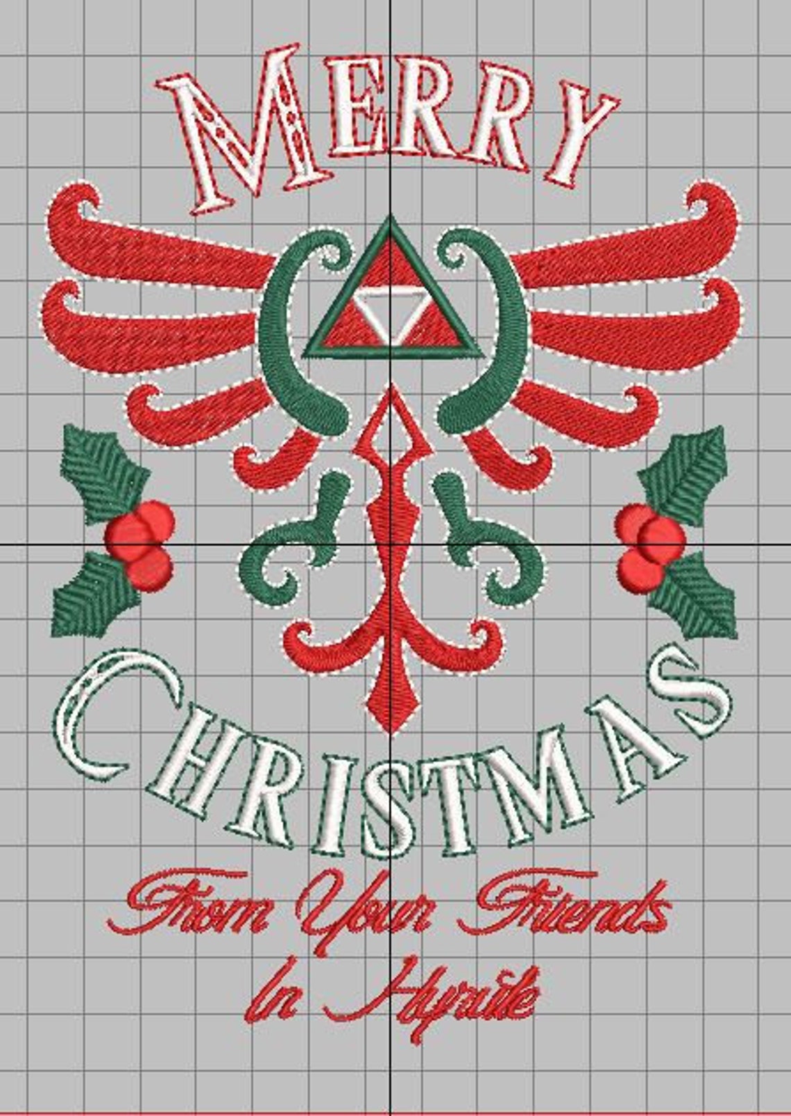 Zelda Machine Embroidery Design - Embellished Holiday Royal Crest 5x7 ...