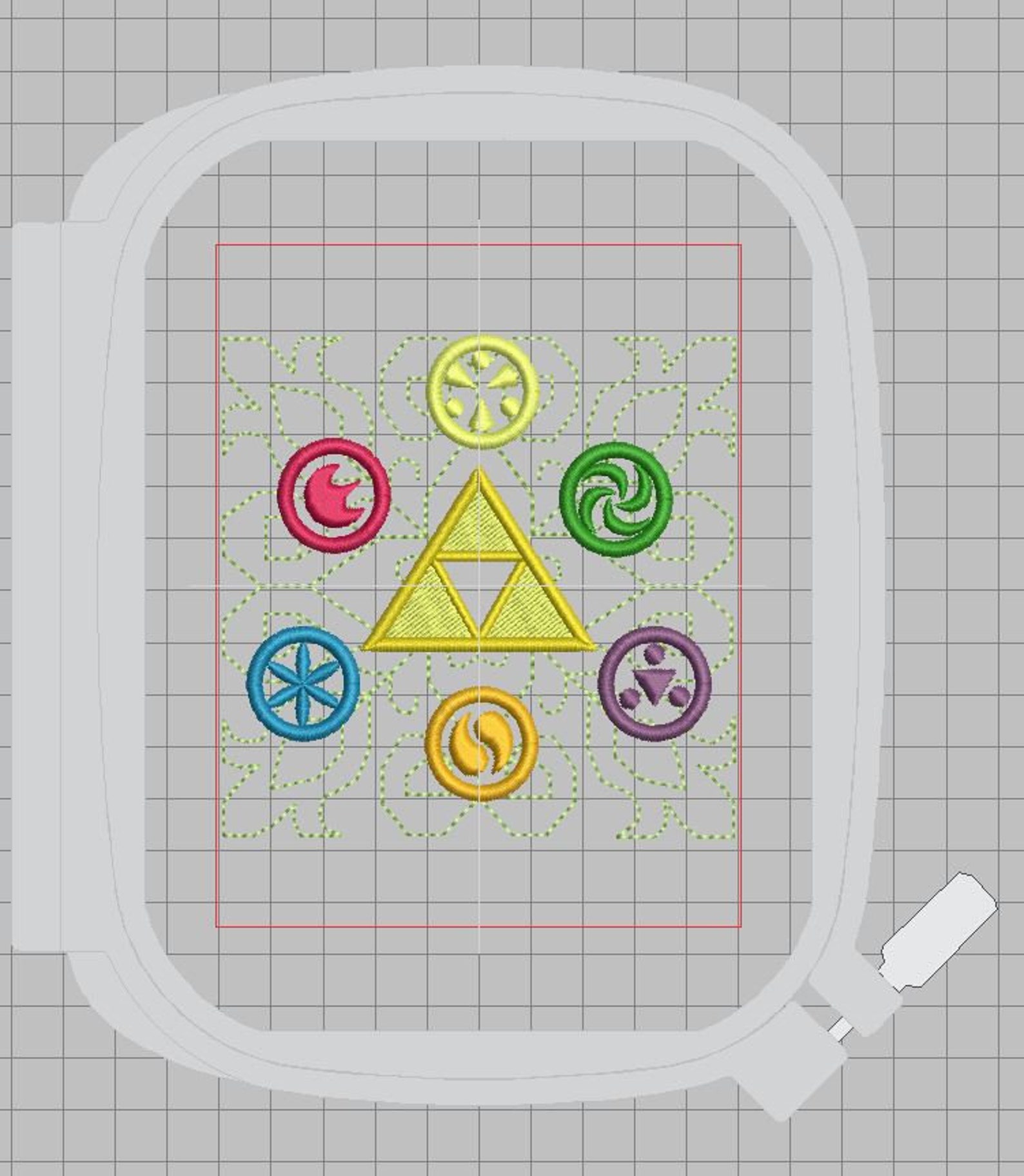 Zelda Machine Embroidery Design - Embellished Spirit Medallions 4x4 - Etsy