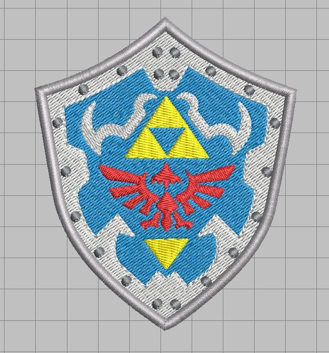 Zelda Machine Embroidery Design - Hylian Shield 4x4 - Etsy UK