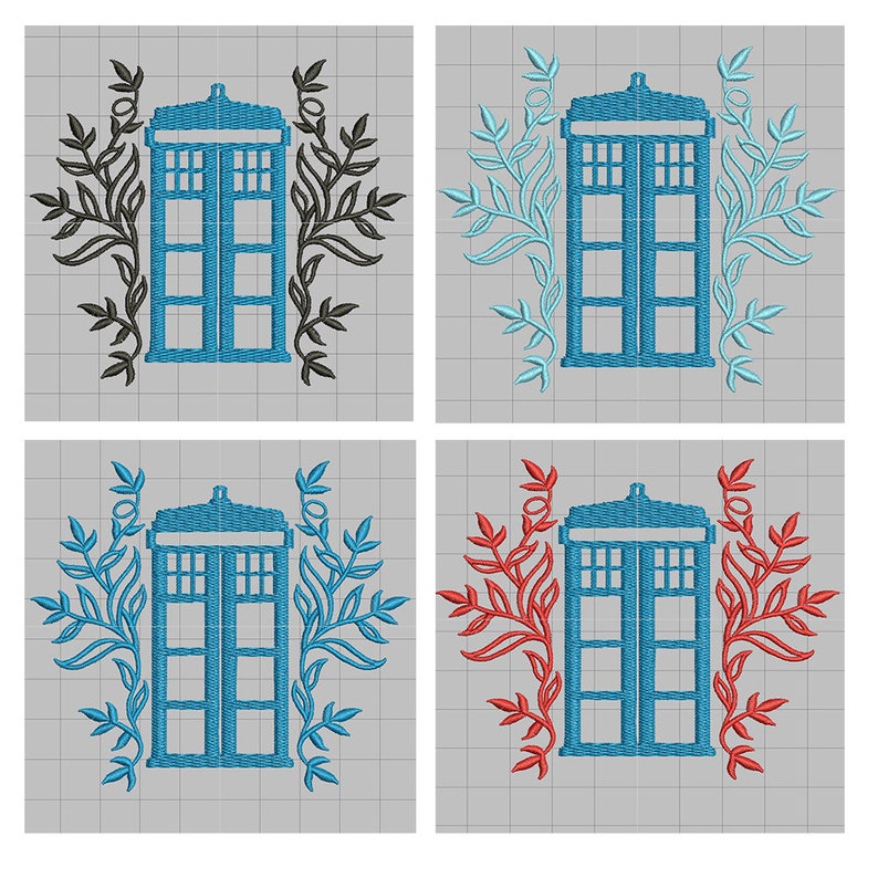Dr Who Machine Embroidery Design - Fancy Tardis 4x4 - Etsy