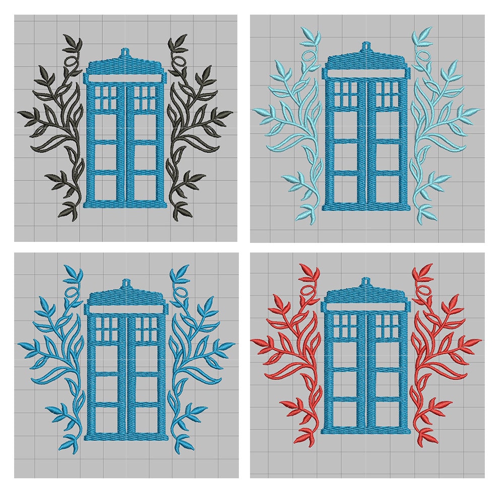 Dr Who Machine Embroidery Design - Fancy Tardis 4x4 - Etsy