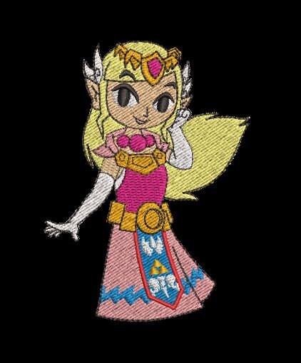 Zelda Machine Embroidery Design Toon Zelda 4x4 - Etsy