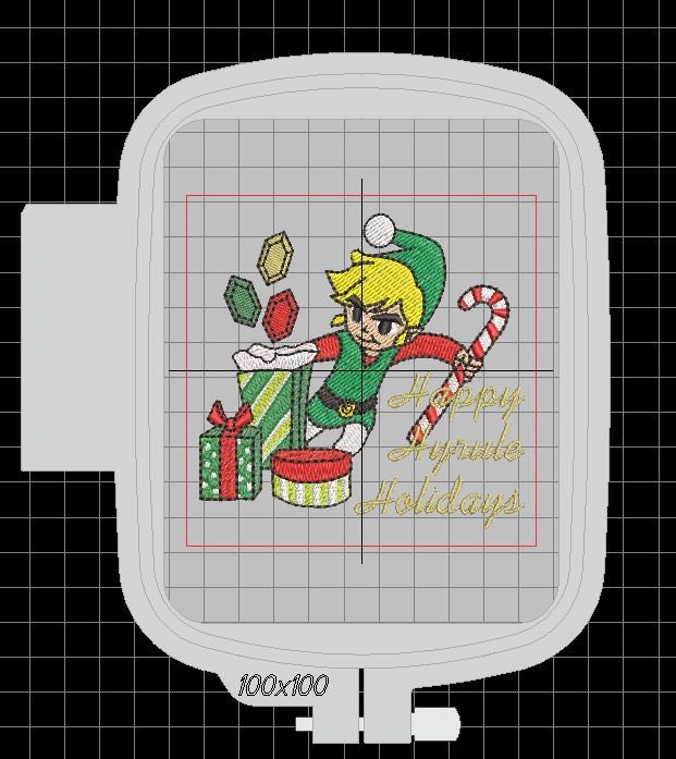 Zelda Machine Embroidery Design - Christmas Link 4x4 - Etsy
