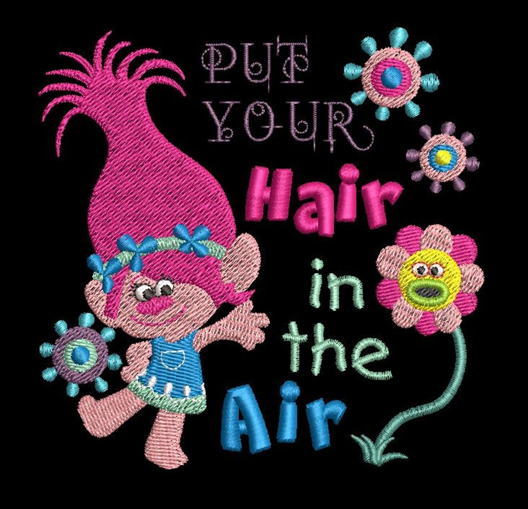 Trolls Machine Embroidery Design - Princess Poppy 4x4 - Etsy