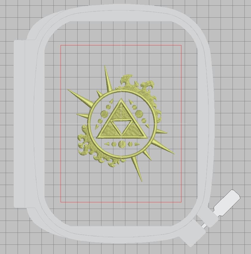 Zelda Machine Embroidery Design Sunburst Triforce 4x4 | Etsy