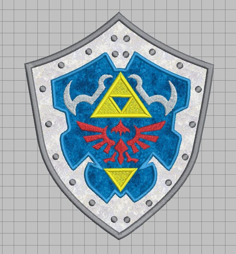 Zelda Machine Embroidery Applique Design - Hylian Shield 8x8 - Etsy