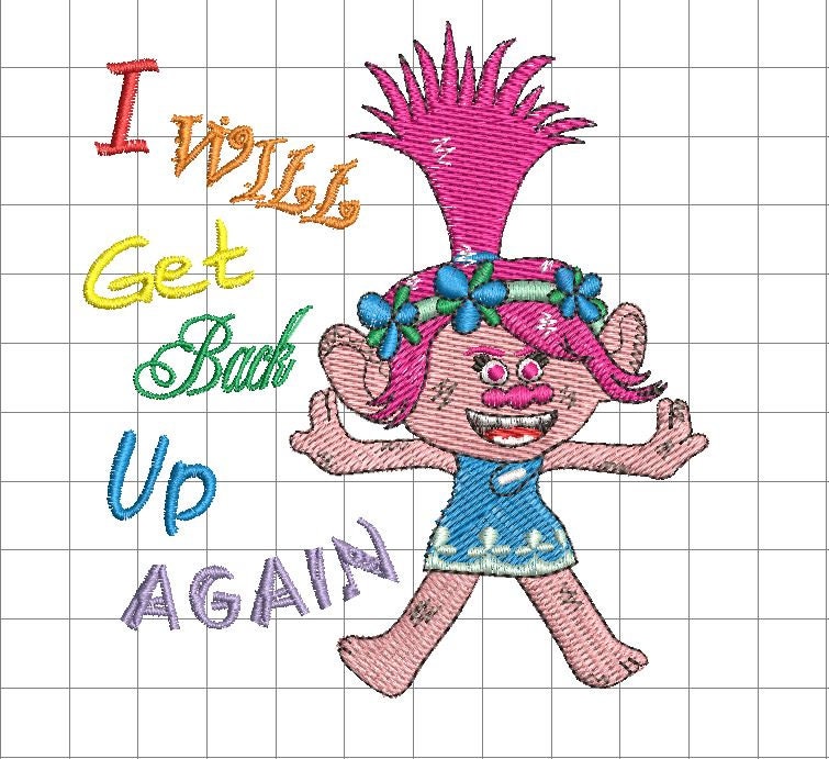 Trolls Machine Embroidery Design Princess Poppy 4x4 - Etsy