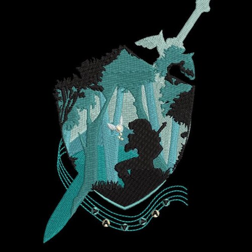 Zelda Machine Embroidery Design Epona Shield Silhouette 5x7 - Etsy