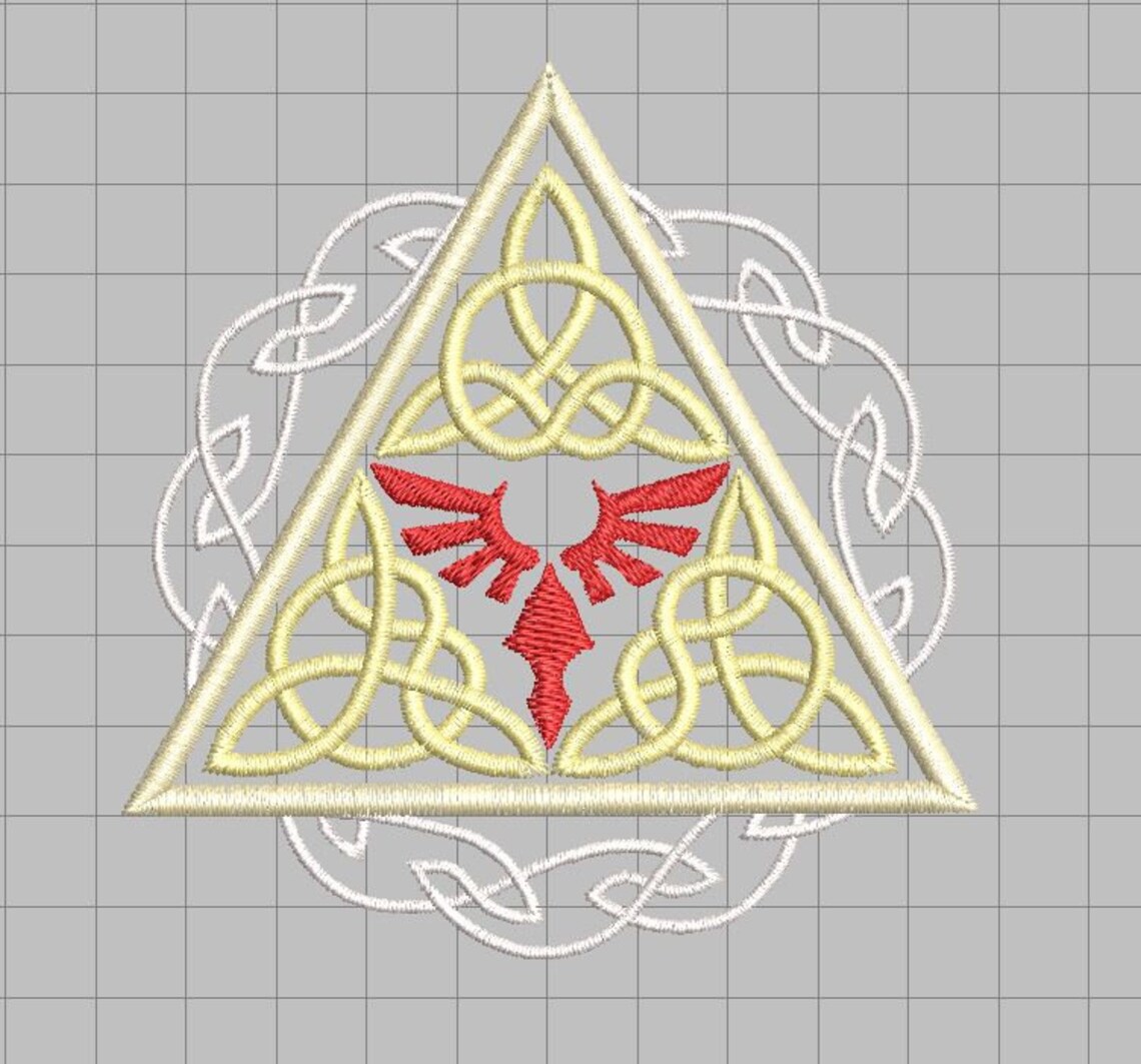 Zelda Machine Embroidery Design Celtic Triforce 4x4 - Etsy