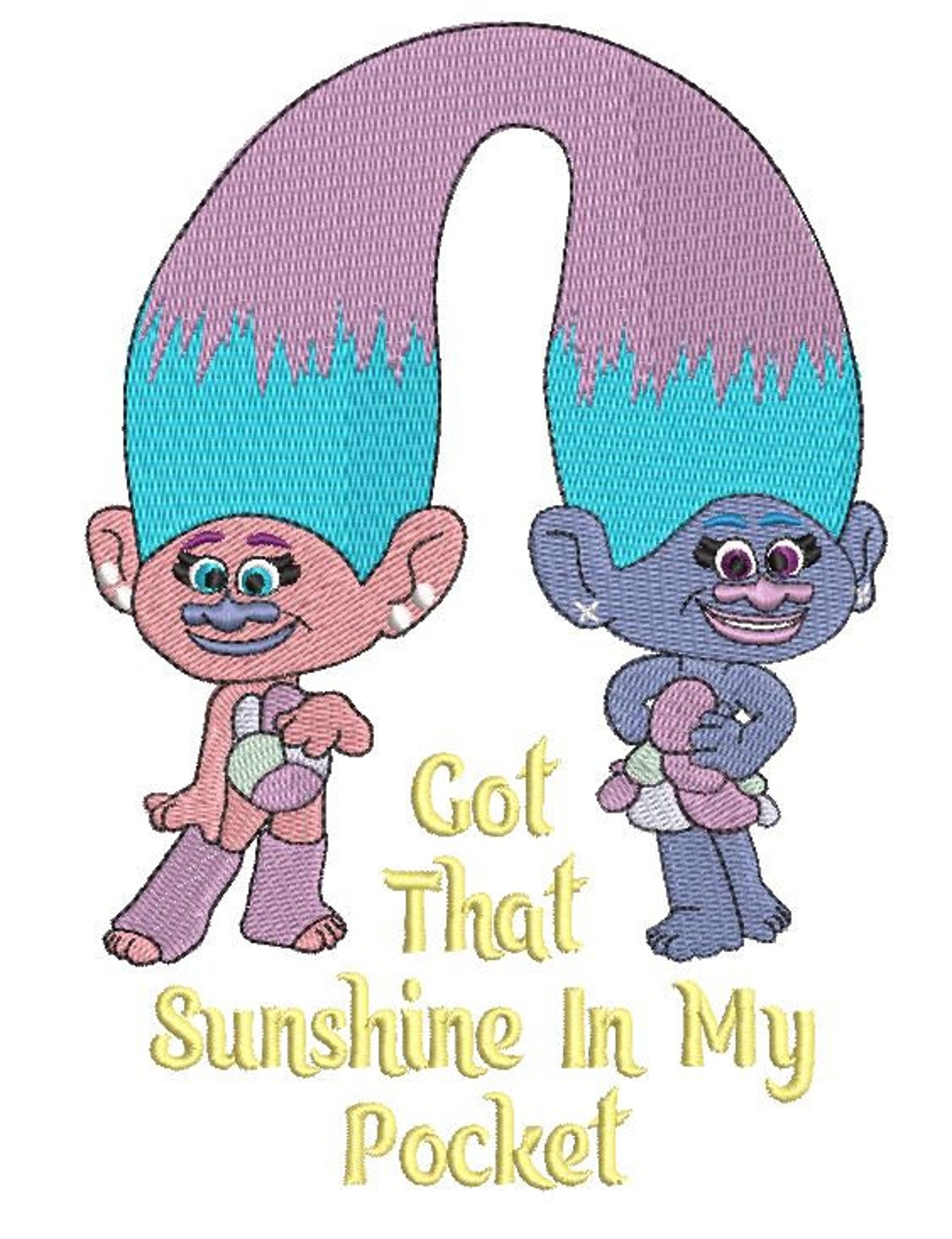 Trolls Machine Embroidery Design Twins 5x7 - Etsy